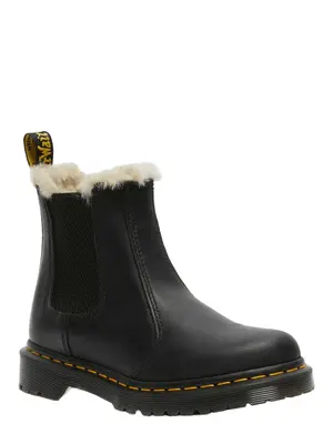 Dr. Martens 2976 Faux Fur Lined Chelsea Boots - Black