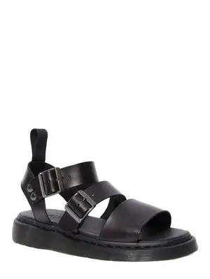 Dr. Martens Gryphon Brando Leather Gladiator Sandals - Black