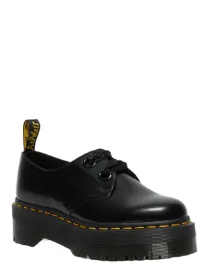 Dr. Martens Holly Leather Platform Shoes - Black