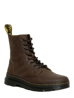 Dr. Martens Combs Crazy Horse Leather Boots - Brown