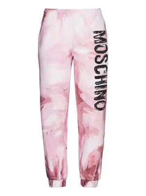 Moschino Printed French Cotton-terry Track Pants - Baby Pink