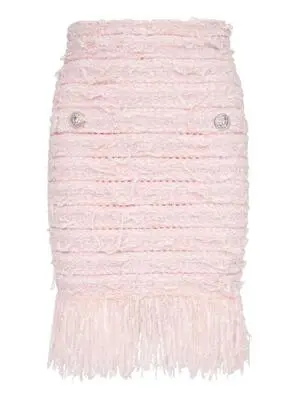 Balmain Tweed Pencil Knee-length Skirt - Pink