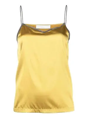 Fabiana Filippi Spaghetti Strap V-neck Vest - Yellow