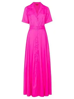 Staud Millie Maxi Shirt Dress - Pink