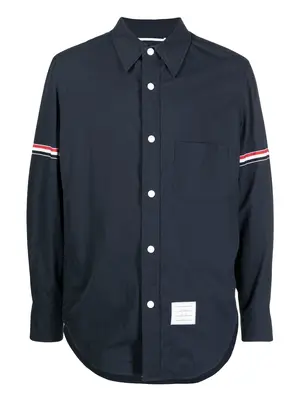 Thom Browne Rwb Armband Piqué Shirt Jacket - Blue