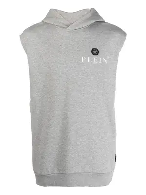 Philipp Plein Hexagon Sleeveless Hoodie - Grey