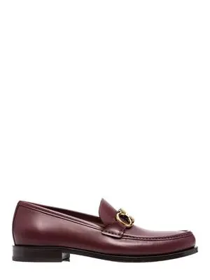 FERRAGAMO Gancini Plaque Loafers - Purple