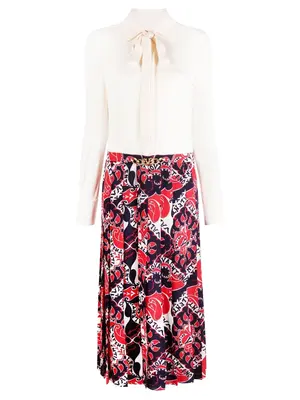 Valentino Garavani Silk Logo-print Midi Dress - White