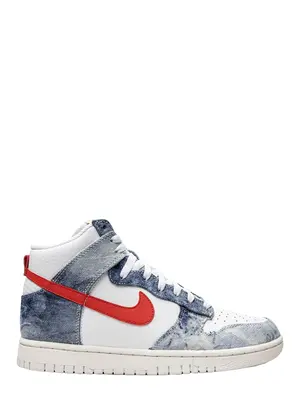 Nike Dunk High Washed Denim Sneakers - Blue