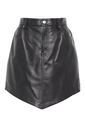 Alexandre Vauthier Leather Mini Skirt - Black