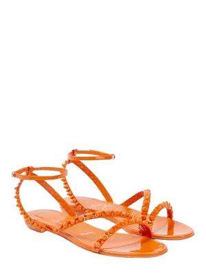CHRISTIAN LOUBOUTIN Mafaldina Spikes Leather Sandals - Orange