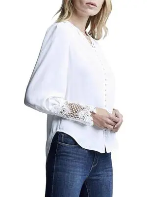 L & APOS;AGENCE L'agence Ava Lace-cuff Blouse - Ivory