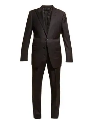 TOM FORD Solid Master Twill Two-piece Suit Black Solid