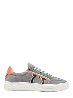 FERRAGAMO Suede Low-top Sneakers - Grey