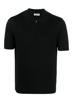 Sandro Half-zip Fastening Polo Shirt - Black