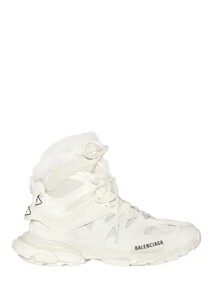Balenciaga Track Hike Fur-fur Sneaker Boots - Neutrals