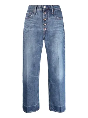 Polo Ralph Lauren Wide-leg Cropped Jeans - Blue