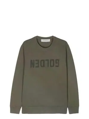 GOLDEN GOOSE Logo-print Distressed Sweatshirt - Green