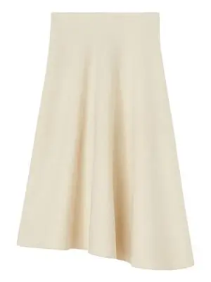 JIL SANDER Fluted A-Line Wool Skirt