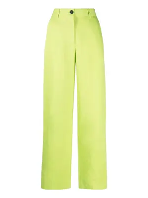 MSGM High-waisted Wide-leg Trousers - Green