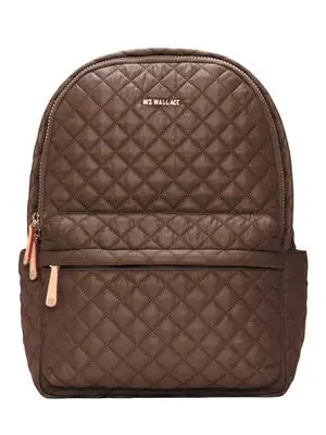 Mz Wallace Metro Quilted Backpack Walnut