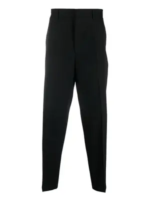 JIL SANDER Virgin Wool Tapered Trousers - Black