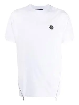 Philipp Plein Logo-patch Zipped T-shirt - White