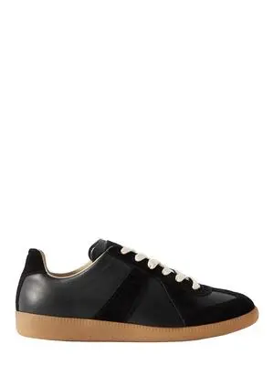 MAISON MARGIELA Replica Leather And Suede Sneakers Black