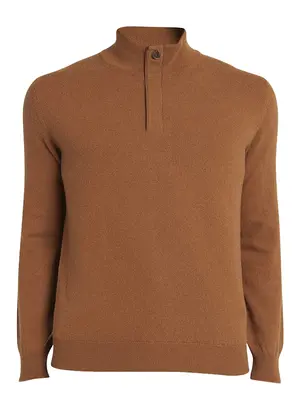 Zegna ZEGNA Cashmere Quarter-Zip Pullover Foliage