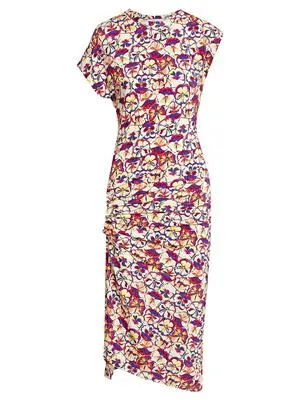 Rabanne Floral-print Stretch-jersey Midi Dress - Ivory