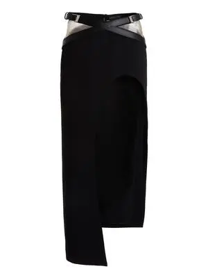 David Koma Buckle-detailed Midi Skirt - Black