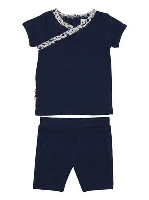 MANIÈRE Cotton Blend T-shirt & Shorts Set - Deep Blue