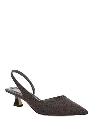 Franco Sarto Devin Kitten Heel Slingback Pump - Dark Brown