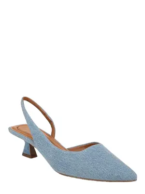 Franco Sarto SARTO By Franco Sarto Devin Kitten Heel Slingback Pump Denim