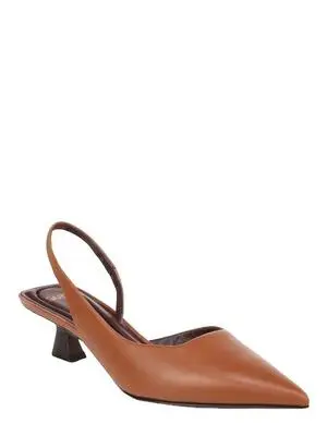 Franco Sarto Devin Kitten Heel Slingback Pump - Rich Cognac