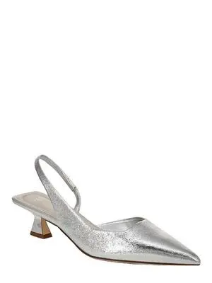 Franco Sarto SARTO By Franco Sarto Devin Kitten Heel Slingback Pump Silver