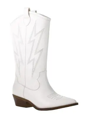 Chinese Laundry Dirty Laundry Josea Mid-Calf Western Boots White