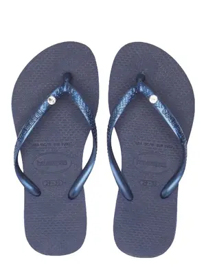 Havaianas Havaianas Slim Crystal Ii Flip Flop Navy Blue