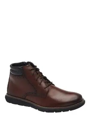 Johnston & Murphy Holden Plain Toe Boots - Mahogany Full Grain