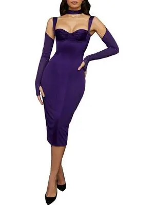 House Of Cb Talika Body-con Midi Dress - Grape