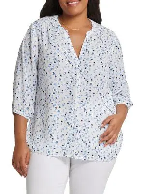 NYDJ Semisheer Pintuck Blouse - Leyla Dots