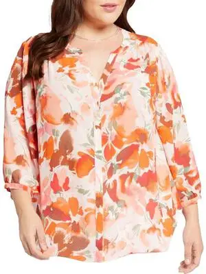 NYDJ Semisheer Pintuck Blouse - Utopia
