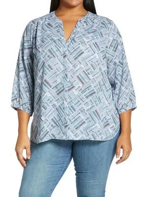 NYDJ NYDJ Semisheer Pintuck Blouse Wintertide
