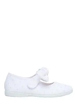 CHILDRENCHIC Swiss Dot Mary Jane Canvas Sneaker - White