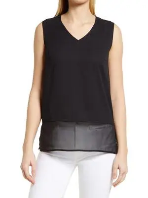 Ming Wang Sheer Hem Tank - Black