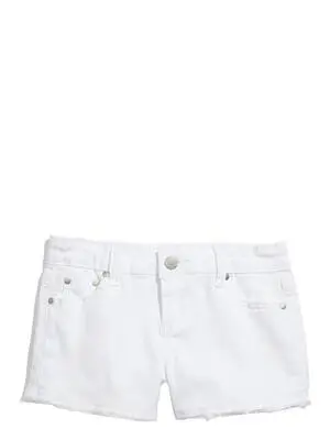 TRACTR Frayed Hem Denim Shorts - White