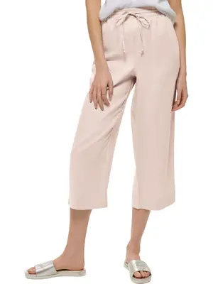 Dkny DKNY Drawstring Crop Linen Pants Pink Kiss