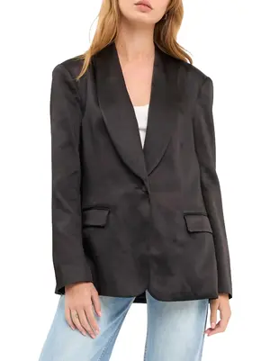 Endless Rose Endless Rose Satin Blazer Black