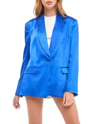 Endless Rose Satin Blazer - Blue