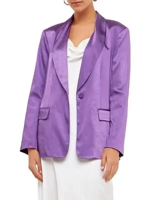 Endless Rose Satin Blazer - Purple
